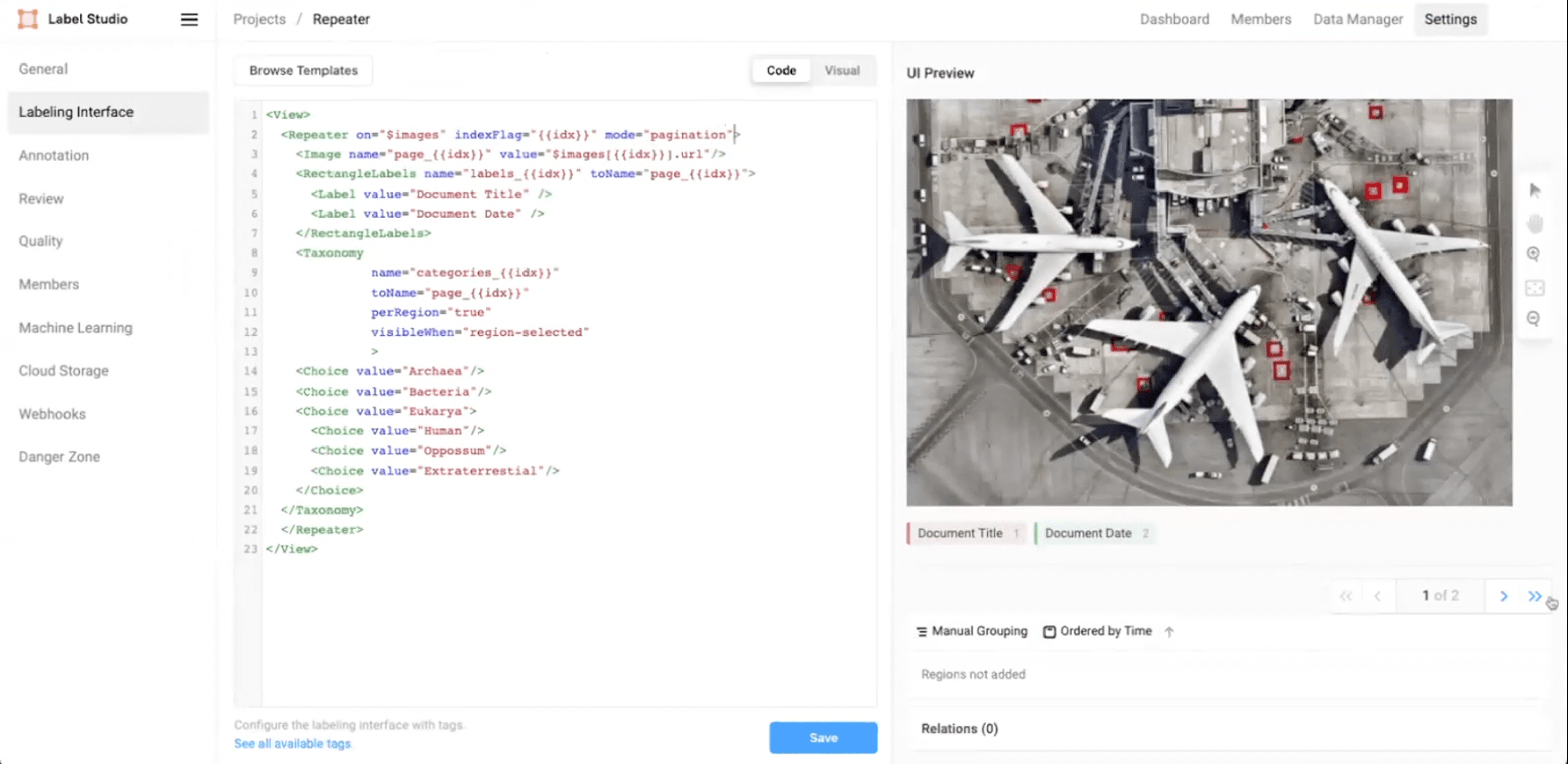 Label Studio Multi page Document Annotation